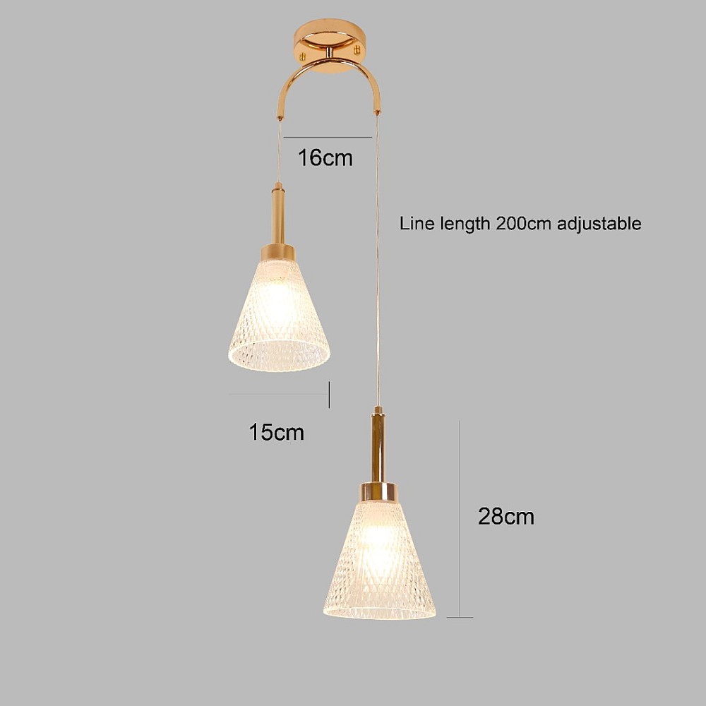 علاقي مودرن مجوز ذهيي مع شفاف E27 همر